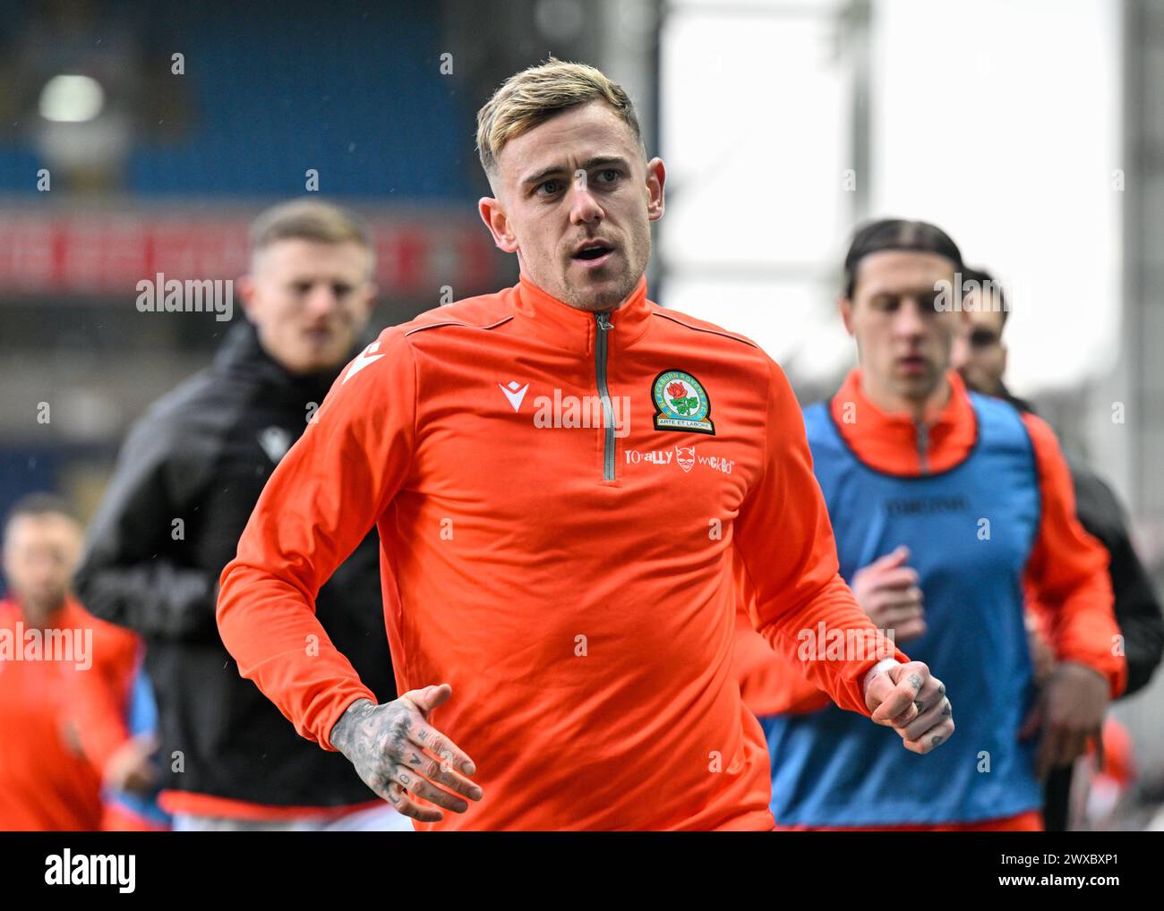 Sammie Szmodics of Blackburn Rovers warms up ahead of the match, during ...