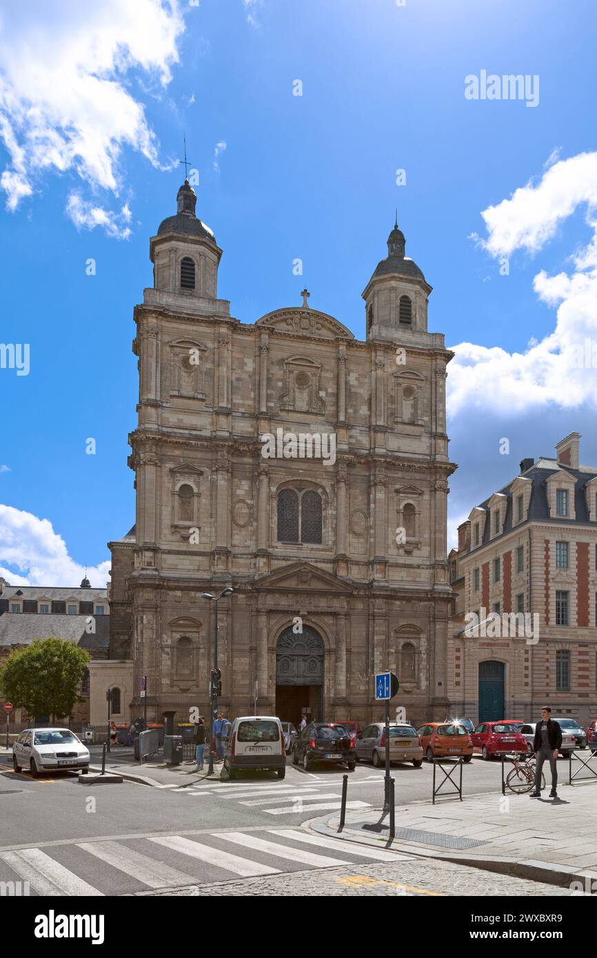 Rennes, France - July 30 2017: The Toussaint church (French: Église ...