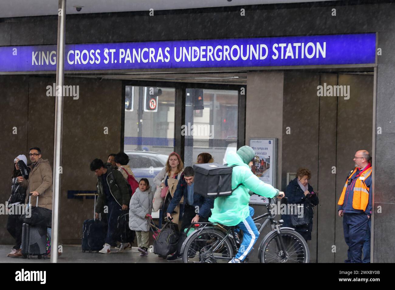 View of King's Cross St Pancras underground station logo in London ...