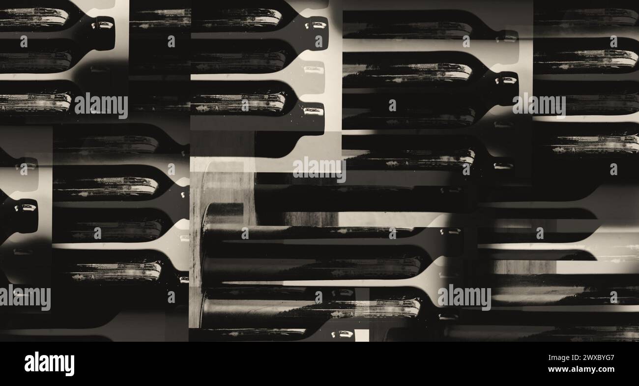 Abstract image from an ancient clay bottle. Overlapping, blurring ...