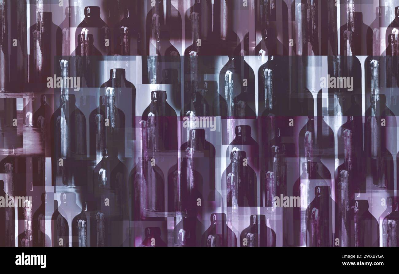 Abstract image from an ancient clay bottle. Overlapping, blurring ...