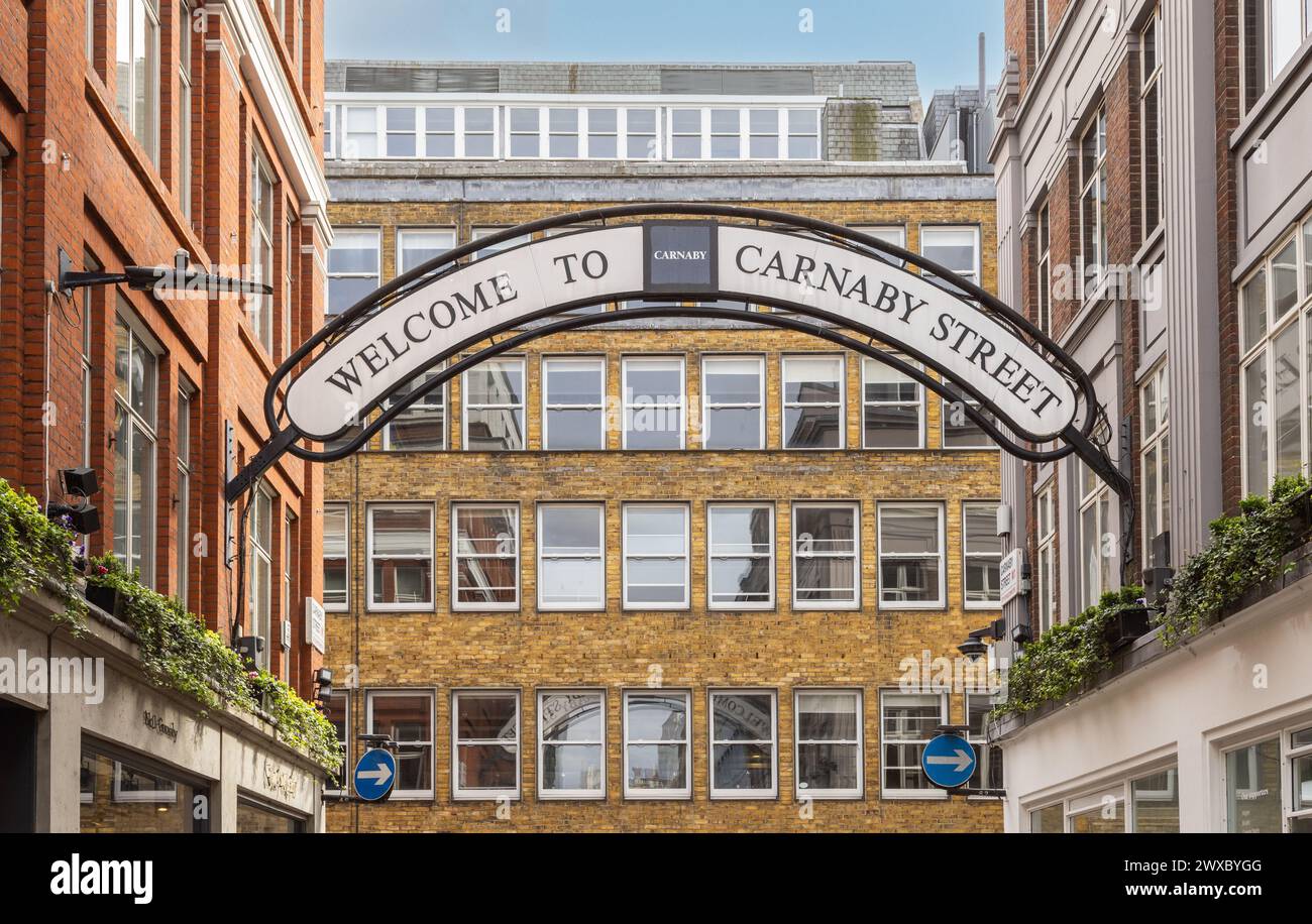 Welcome to Carnaby Street sign, a symbol of British culture and fashion ...
