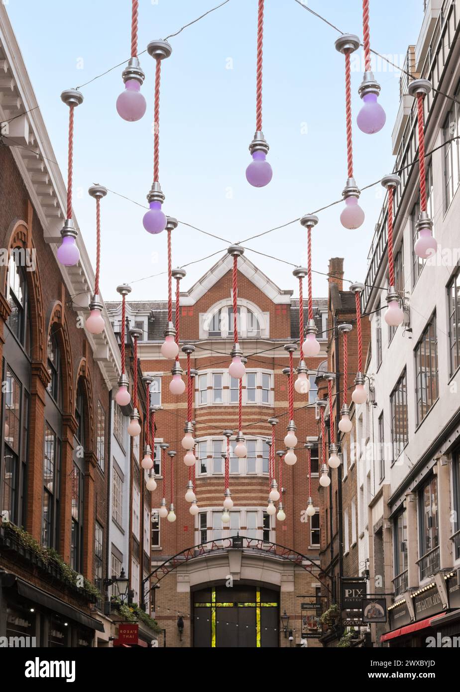Ganton Street is adorned with 51 oversized light bulbs suspended from ...