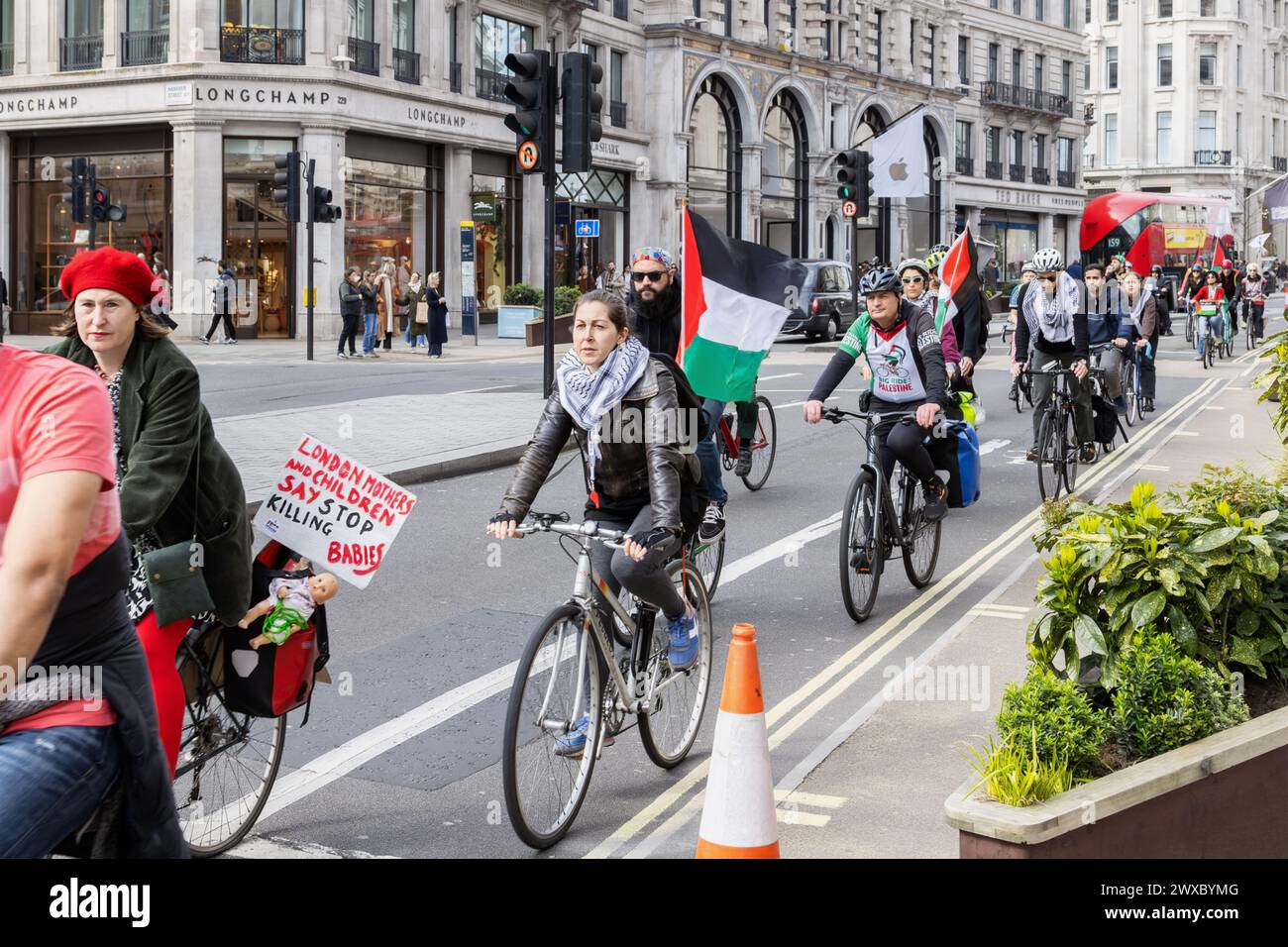 Pro Palestine Supporters Show Their Support While Cycling Through Westminster Israel Hamas War