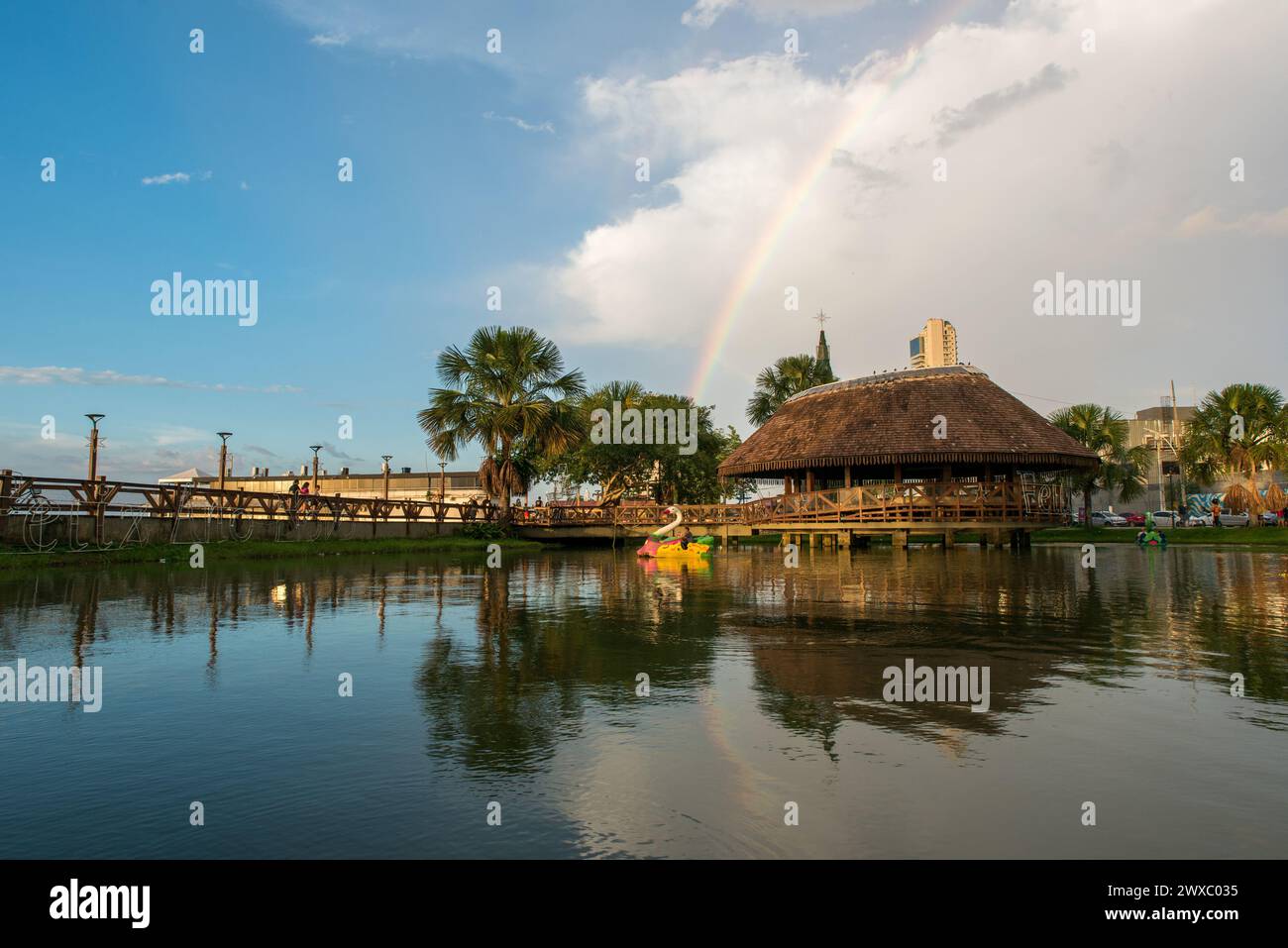 Wooden Concert Hall on Water at Ver o Rio Touristic Complex in Belem ...