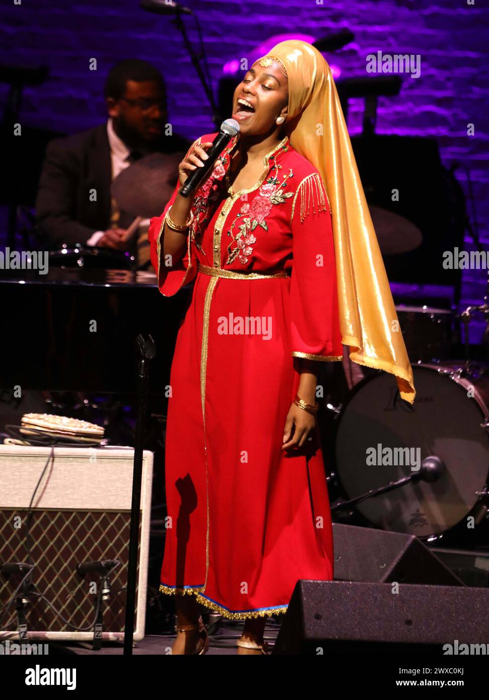 March 28, 2024, New York, New York, USA: Jazz singer JAZZMEIA HORN ...
