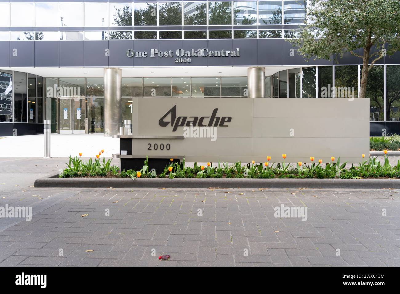 Apache’s sign at their headquarters in Houston, Texas Stock Photo - Alamy