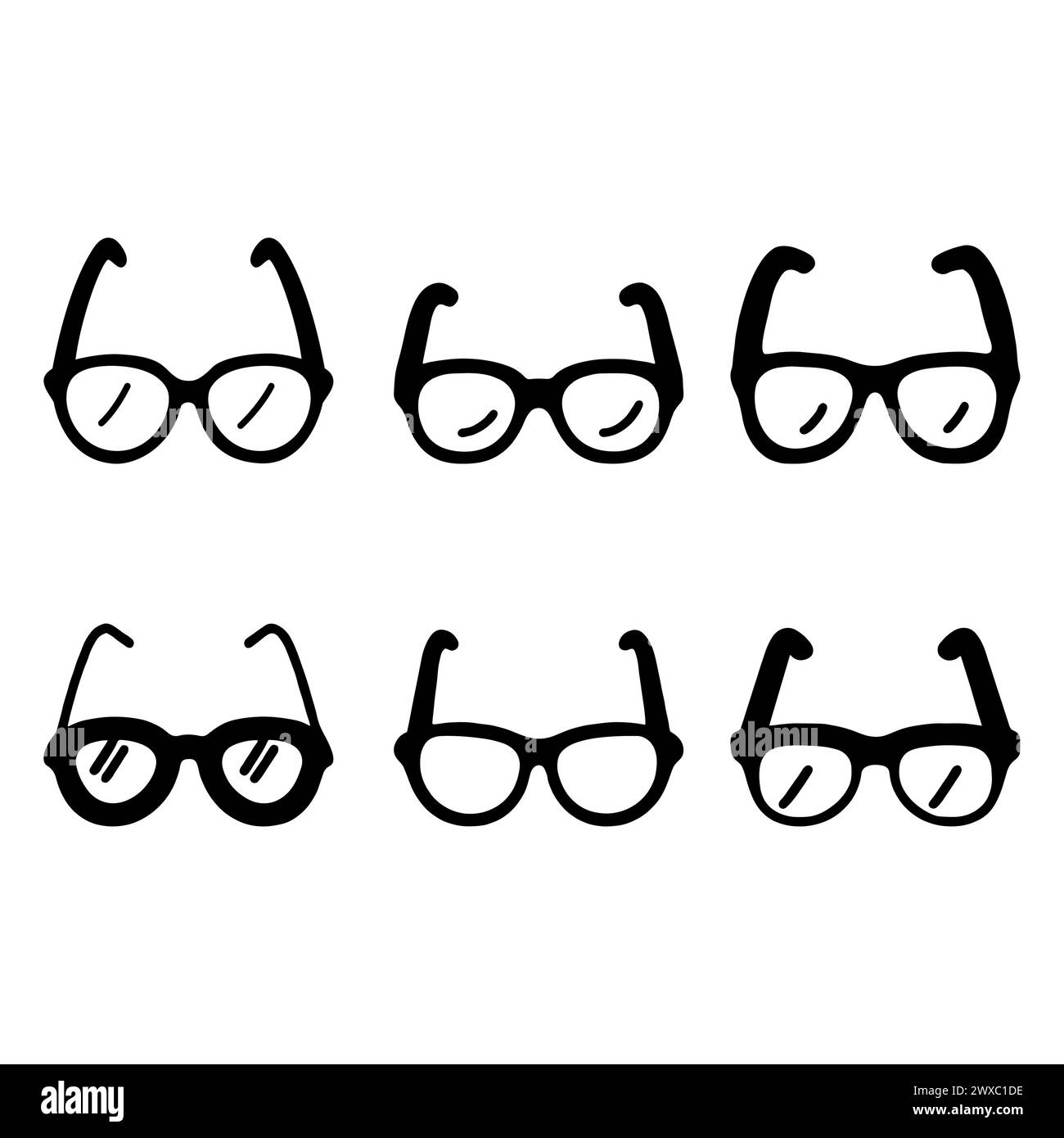 SET OF GLASSES WITH BLACK FRAME, DRAWING Stock Vector Image & Art - Alamy