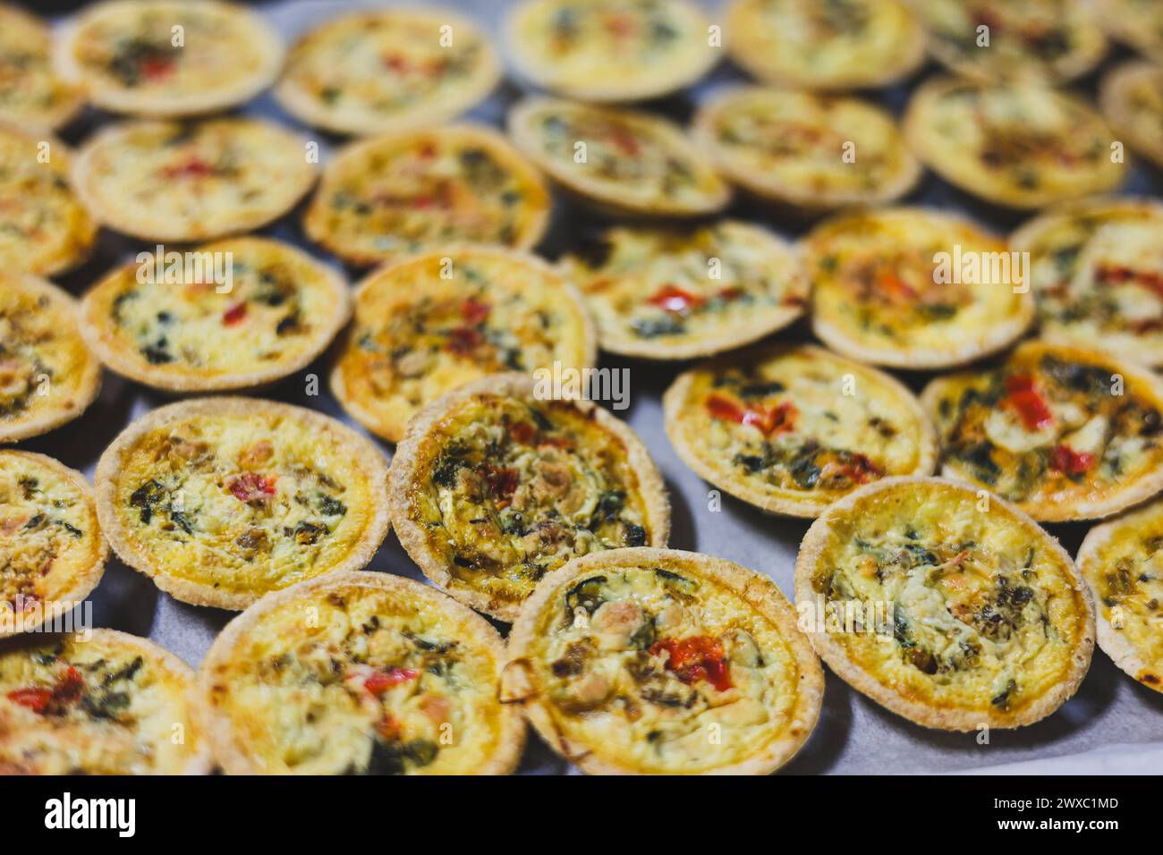 Food catering - Vegetarian quiche platter Stock Photo - Alamy