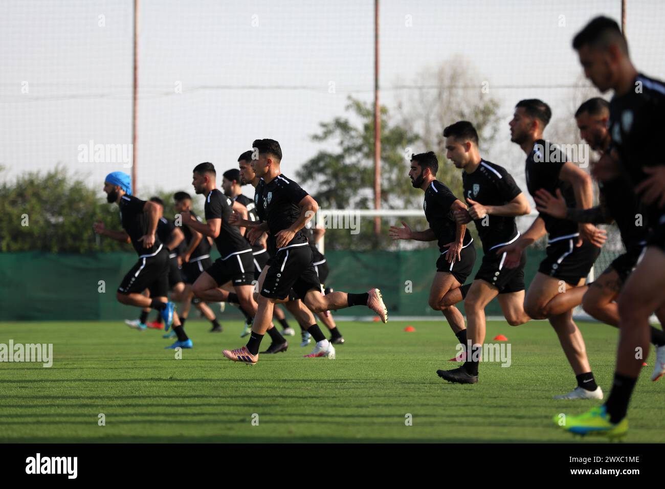 Afghanistan National Football Team during a training camp in Dubai UAE ...