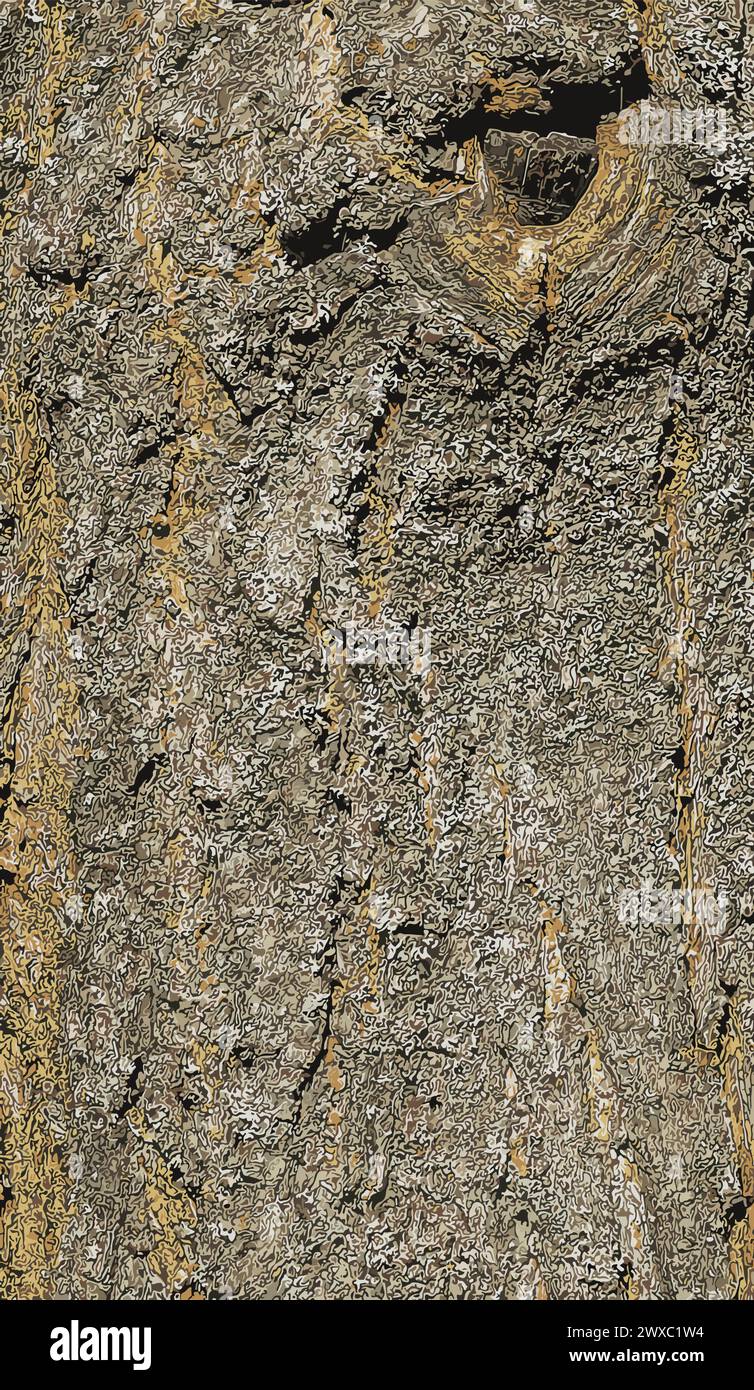 Vector illustration of the bark of the Golden Shower tree Koelreuteria ...