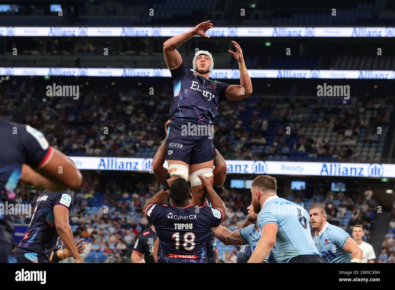 Sydney, Australia, 29 March, 2024. Josh Canham of Melbourne Rebels ...
