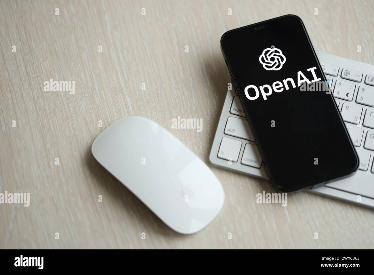 KYIV, UKRAINE - MARCH 17, 2024 OpenAI logo on iPhone display screen ...