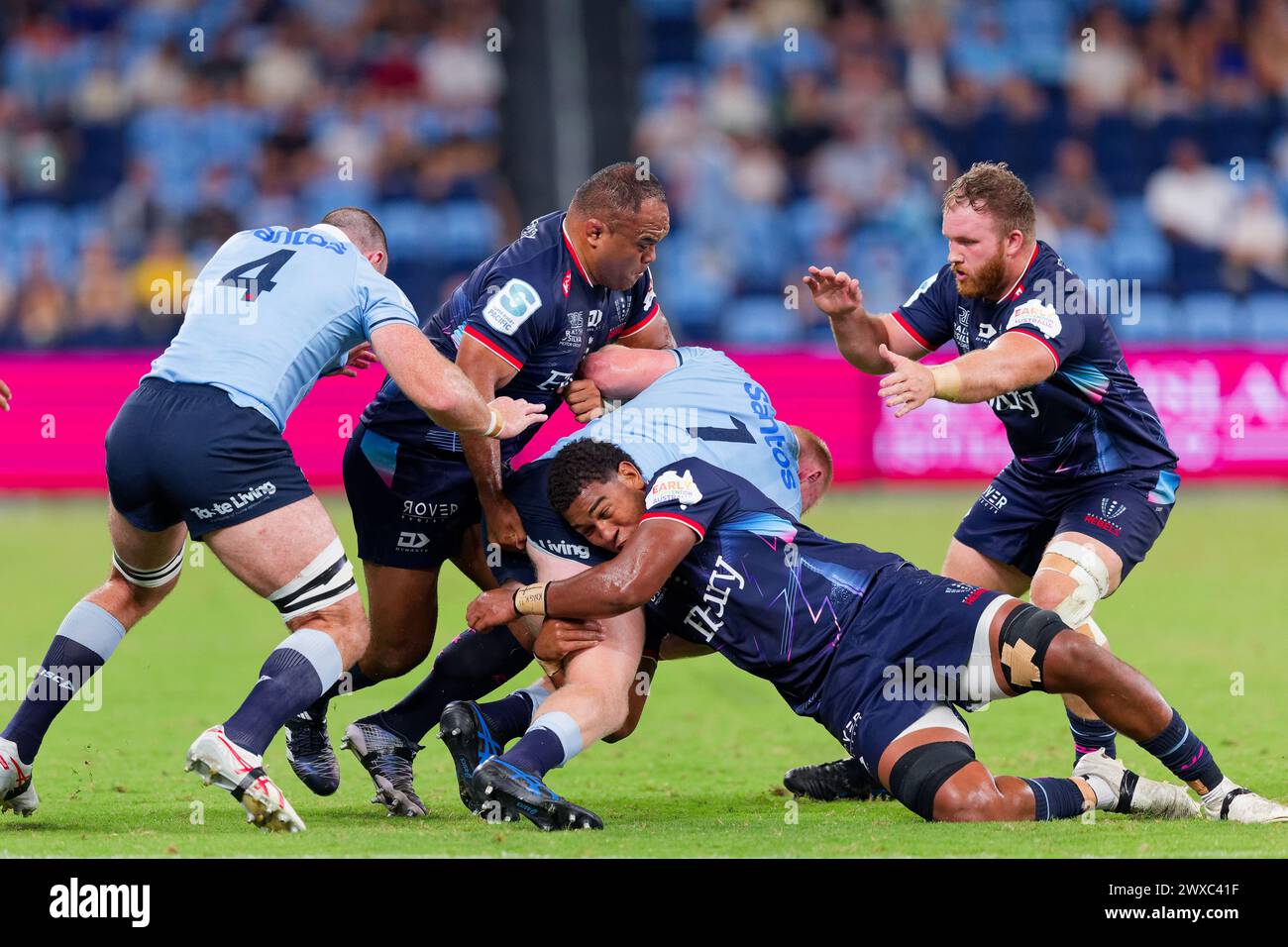Sydney, Australia. 29th Mar, 2024. Jack Barrett of the Waratahs is ...