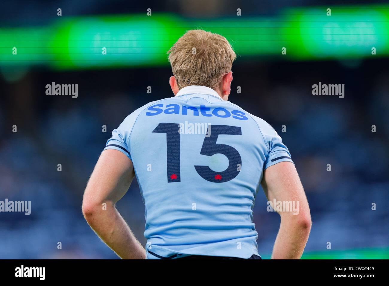 Sydney, Australia. 29th Mar, 2024. Max Jorgensen of the Waratahs looks ...