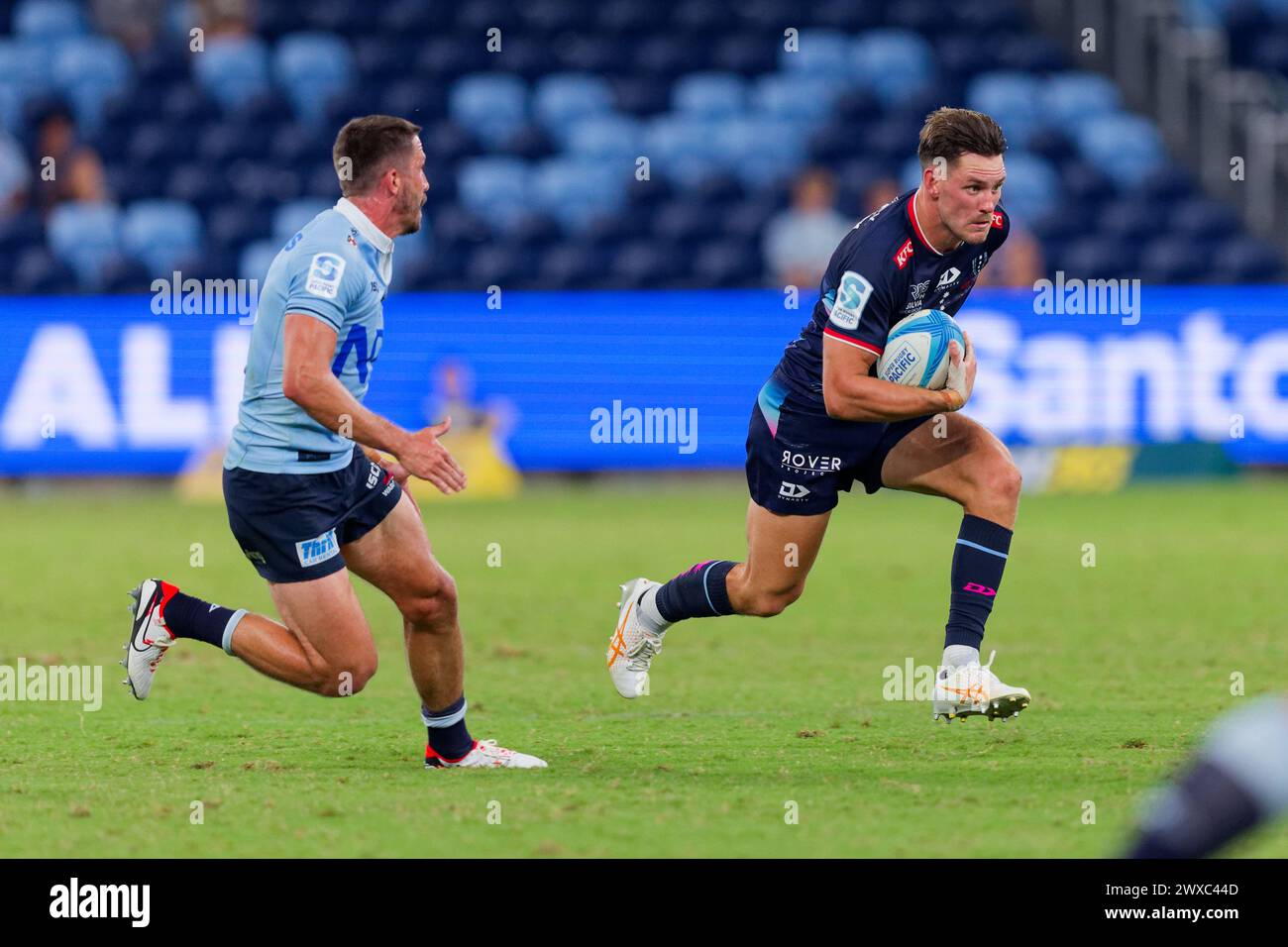 Sydney, Australia. 29th Mar, 2024. Lachie Anderson of the Rebels runs ...