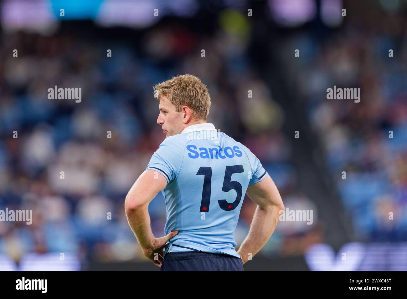 Sydney, Australia. 29th Mar, 2024. Max Jorgensen of the Waratahs looks ...