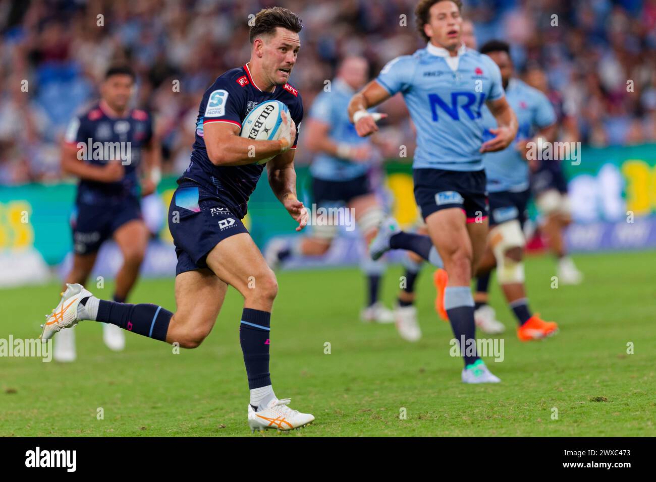 Sydney, Australia. 29th Mar, 2024. Lachie Anderson of the Rebels runs ...