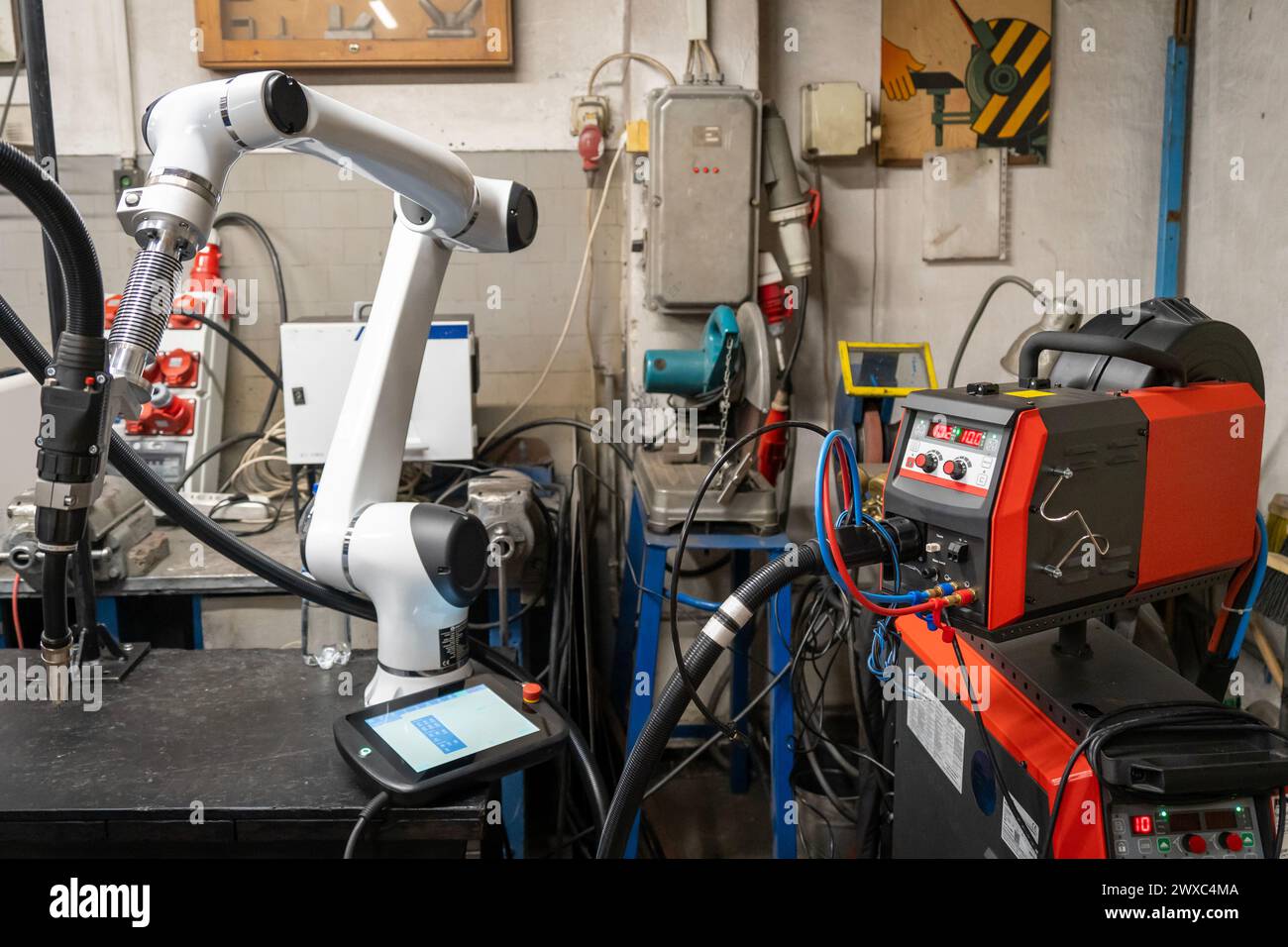 Automatic robotic arm for metal welding operation hi-res stock ...