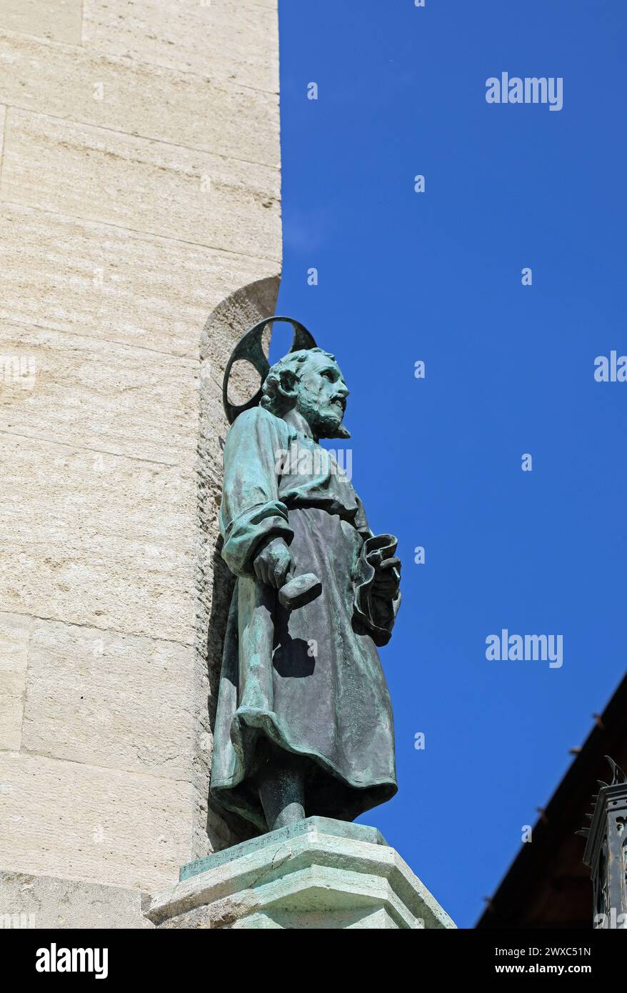 Statue of Saint Marinus on the Public Palace in San Marino Stock Photo ...