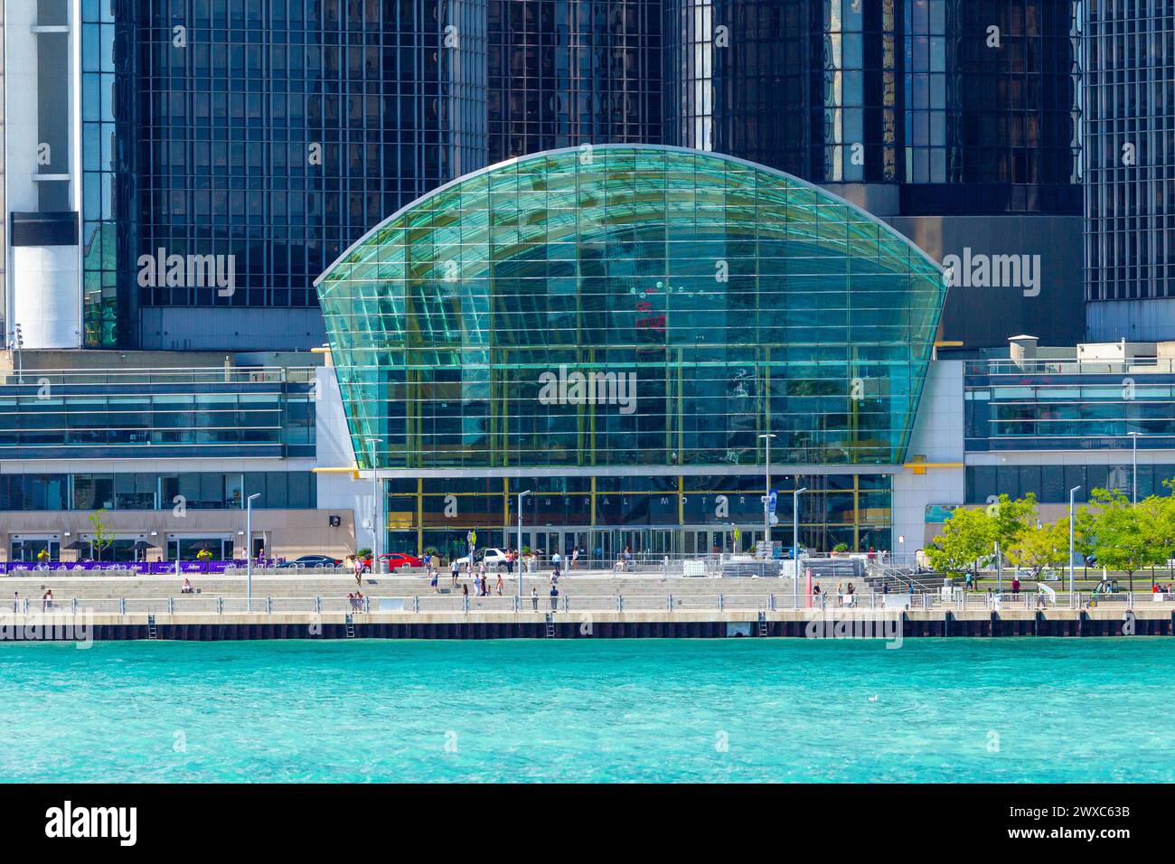 The Detroit International Riverfront and the entrance to the ...