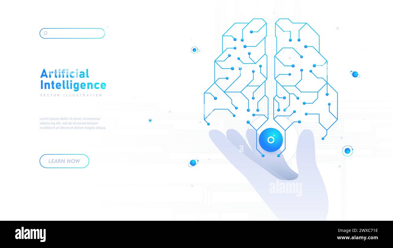 Artificial intelligence white poster vector Stock Vector Image & Art ...