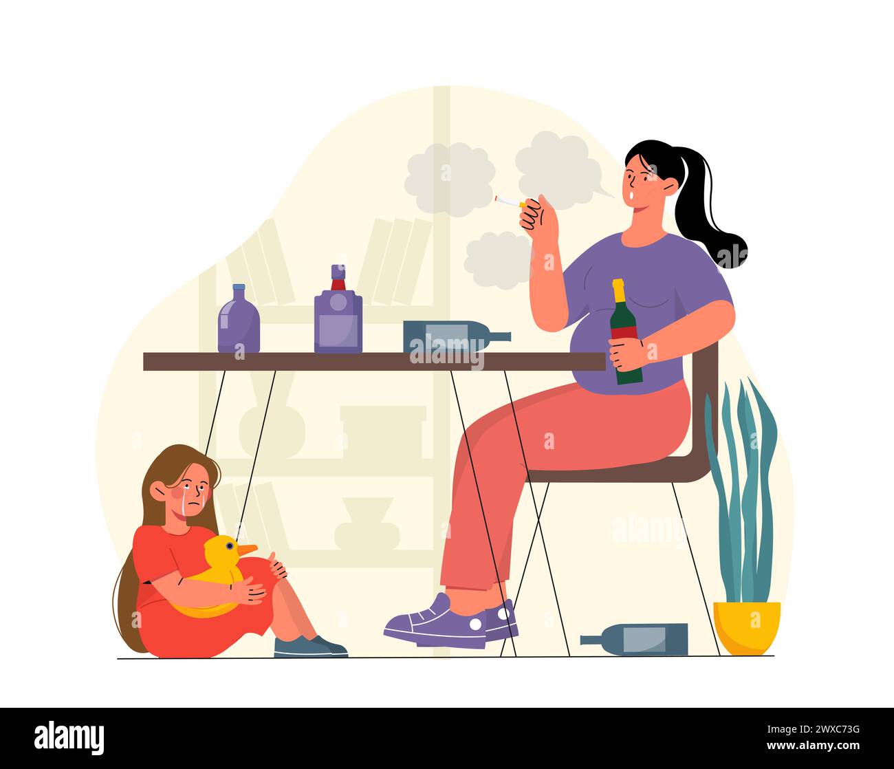 Bad mother with girl vector concept Stock Vector Image & Art - Alamy