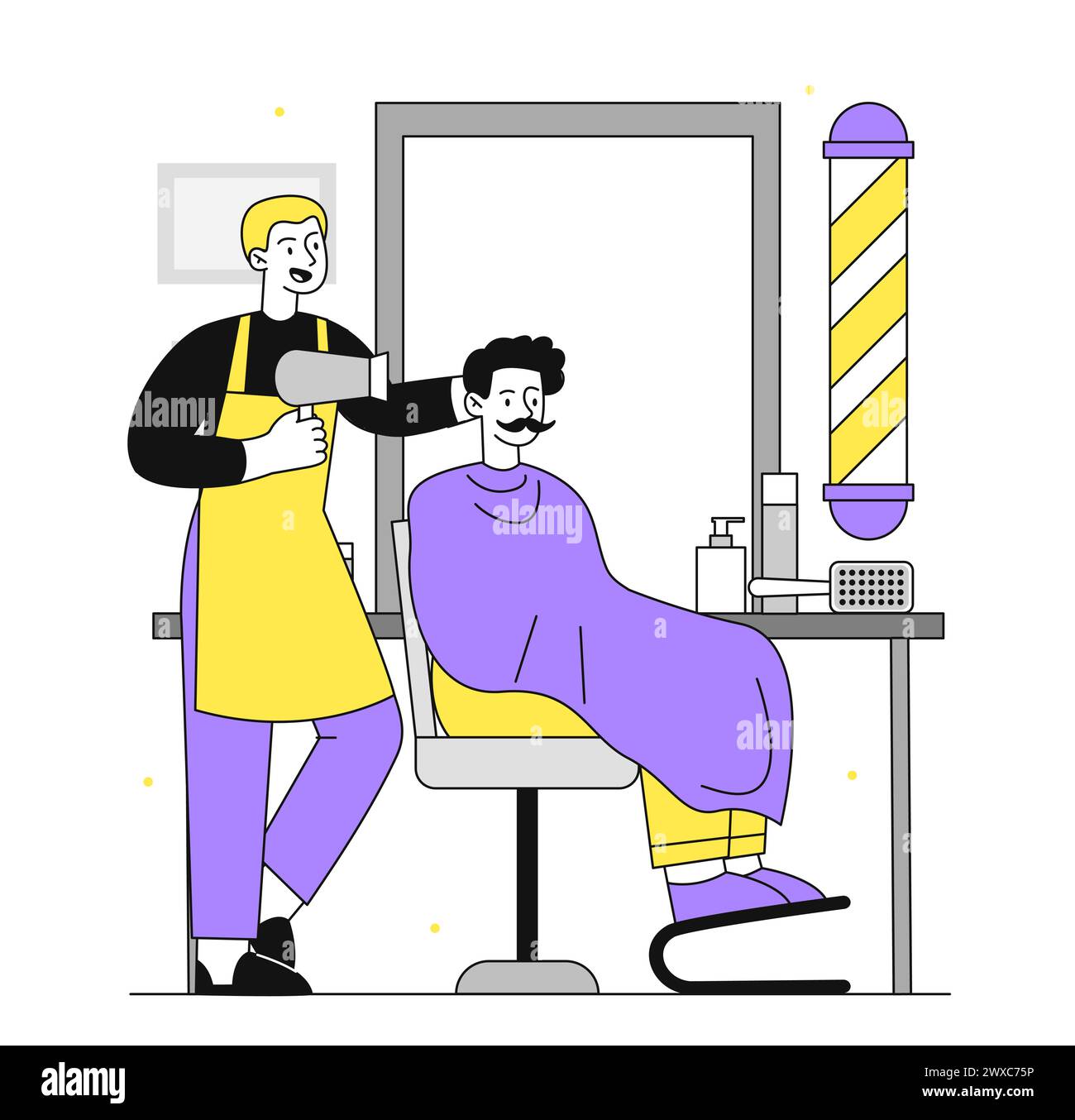 Cartoon barber chair hi-res stock photography and images - Alamy