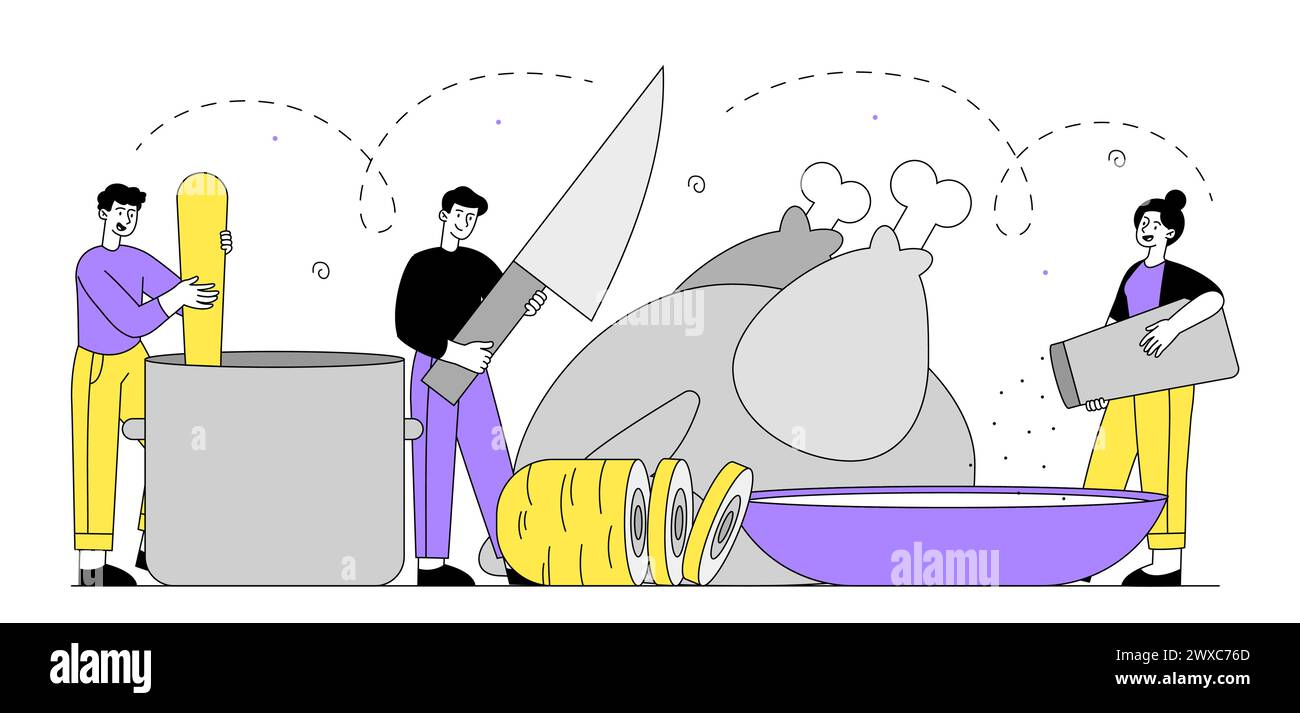 People with chicken soup vector simple Stock Vector Image & Art - Alamy