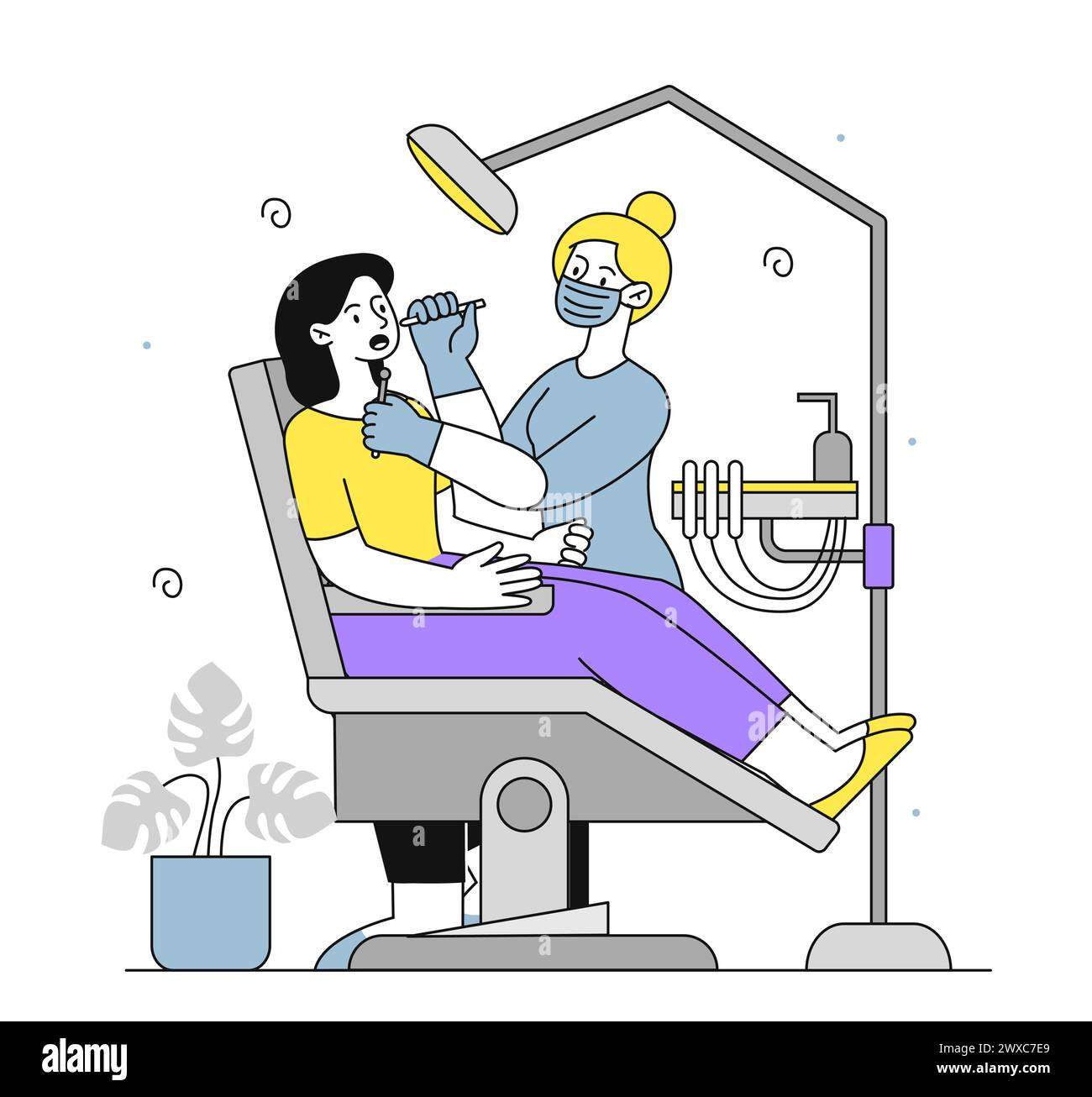 Dentist with client vector simple Stock Vector Image & Art - Alamy