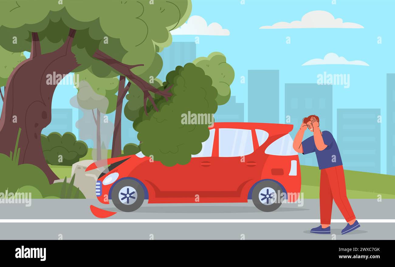 Car crashed into tree hi-res stock photography and images - Alamy