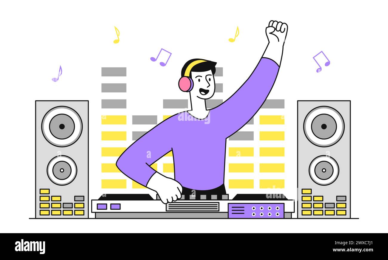 DJ at party vector doodle Stock Vector Image & Art - Alamy