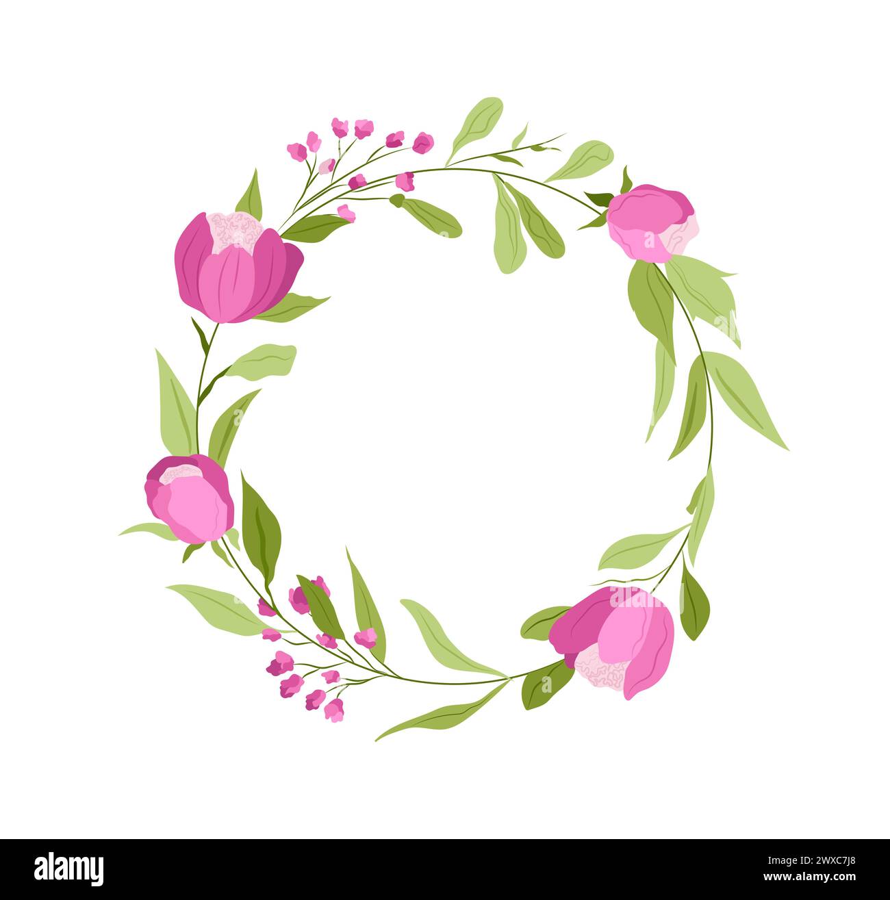 Flowers circle frame vector Stock Vector Image & Art - Alamy