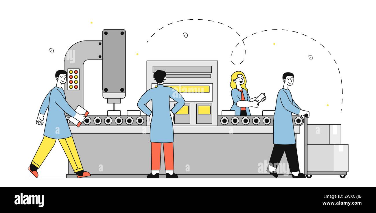 Factory workers vector simple Stock Vector Image & Art - Alamy