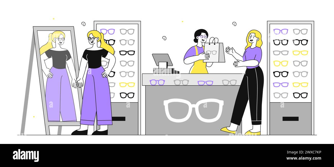 Eyeglasses store vector simple Stock Vector Image & Art - Alamy