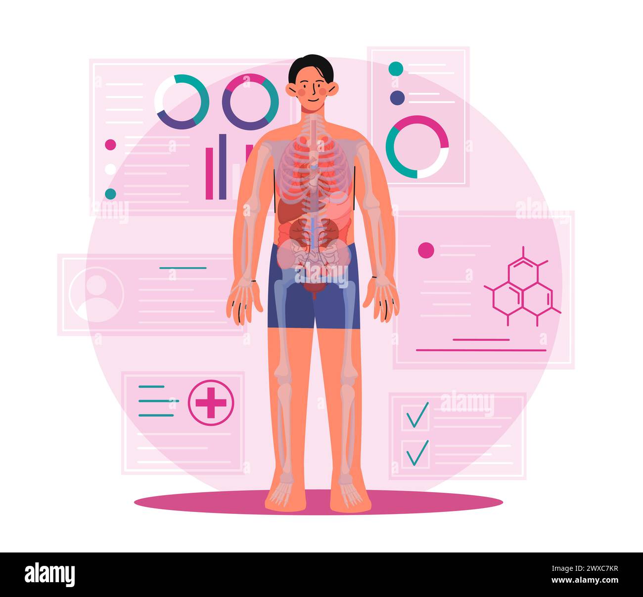 Man with health diagnostics vector Stock Vector Image & Art - Alamy