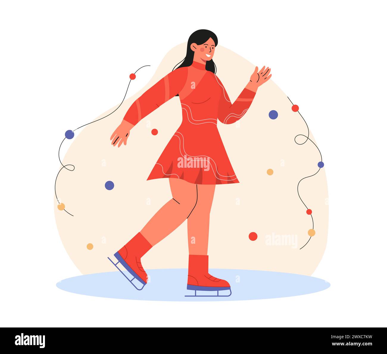 Figure skating woman vector Stock Vector Image & Art - Alamy