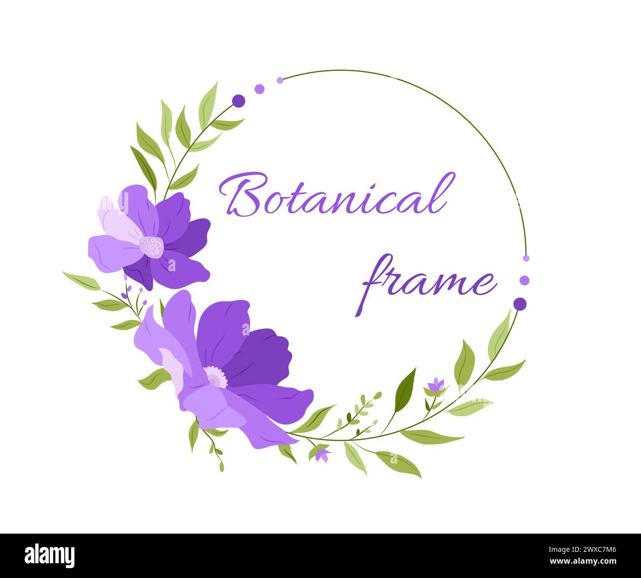 Flowers circle frame vector Stock Vector Image & Art - Alamy