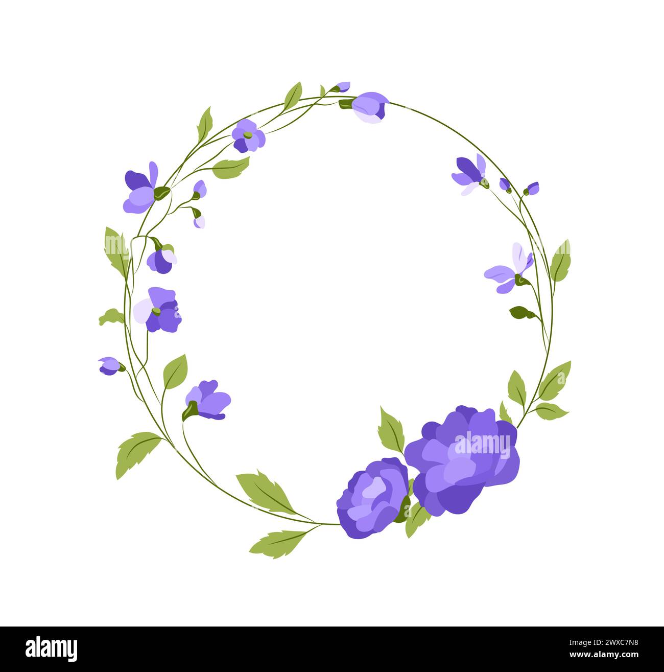Flowers circle frame vector Stock Vector Image & Art - Alamy