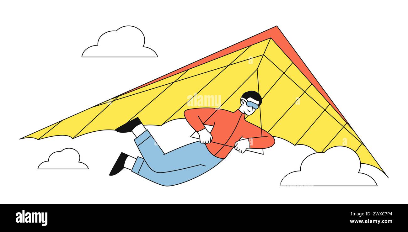 On flight paraglider Stock Vector Images - Alamy