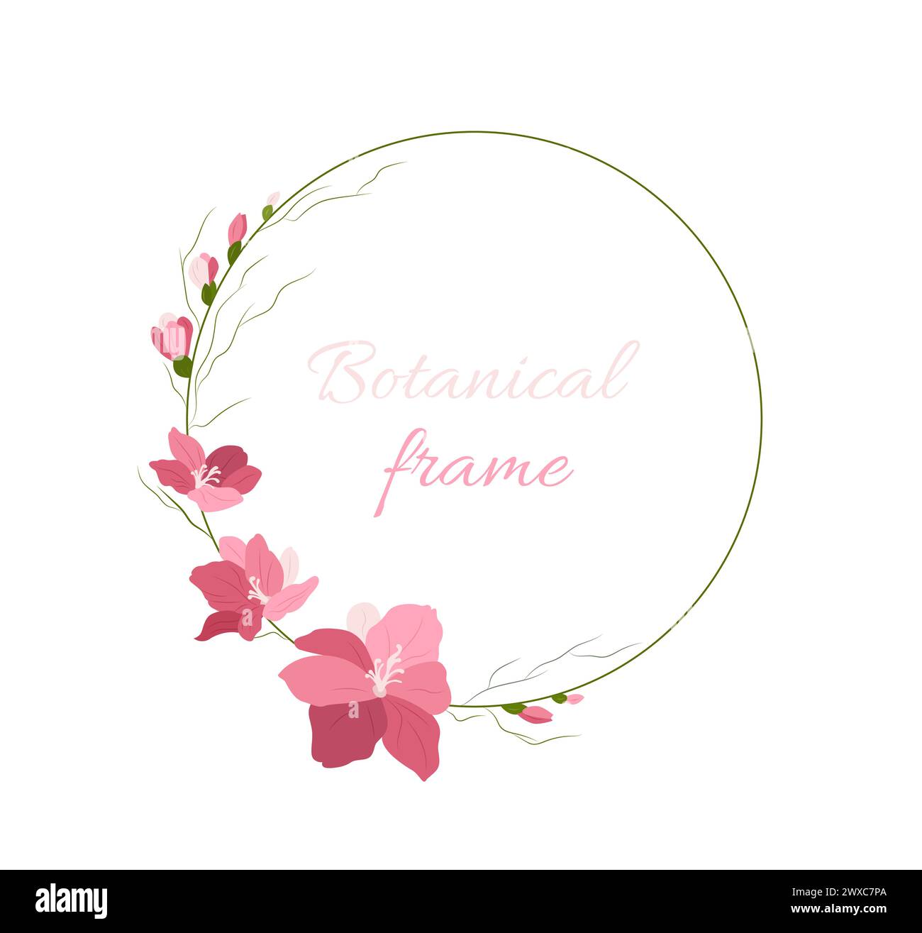 Flowers circle frame vector Stock Vector Image & Art - Alamy