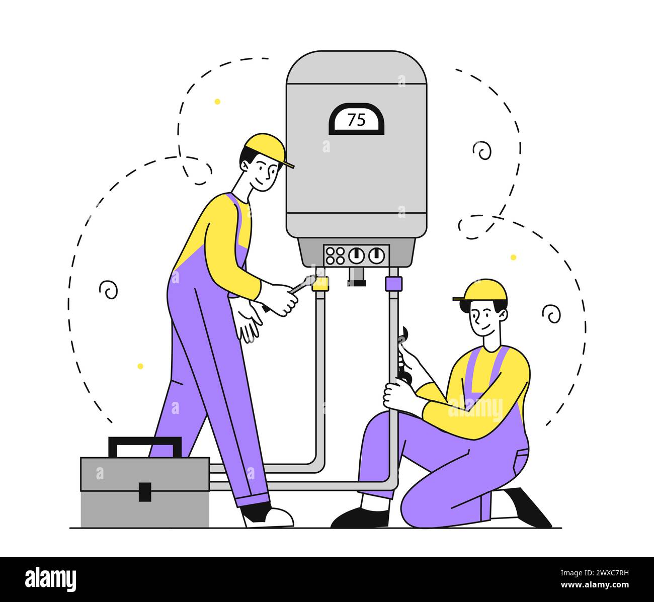 Boiler home broken Stock Vector Images - Alamy