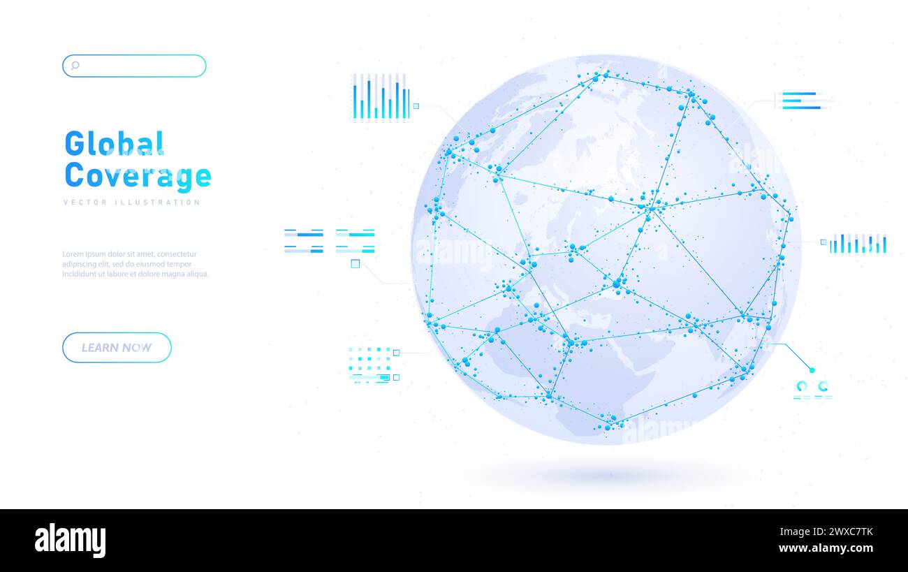Global coverage white poster vector Stock Vector Image & Art - Alamy