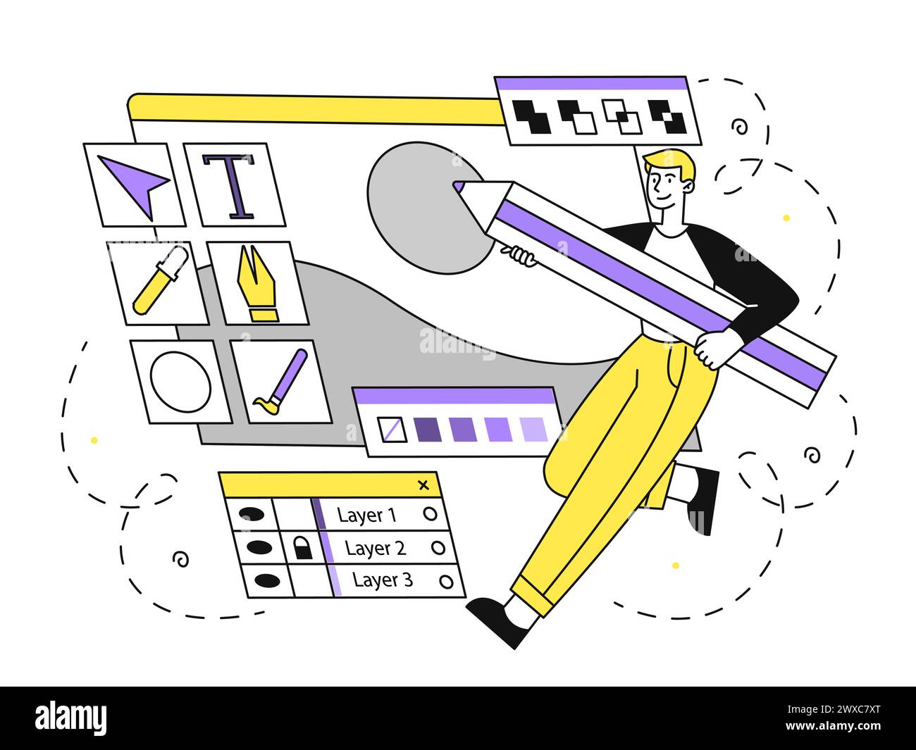 Illustration designer vector linear Stock Vector Image & Art - Alamy