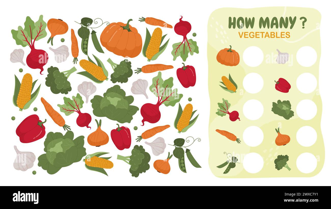 How many vegetables vector Stock Vector Image & Art - Alamy