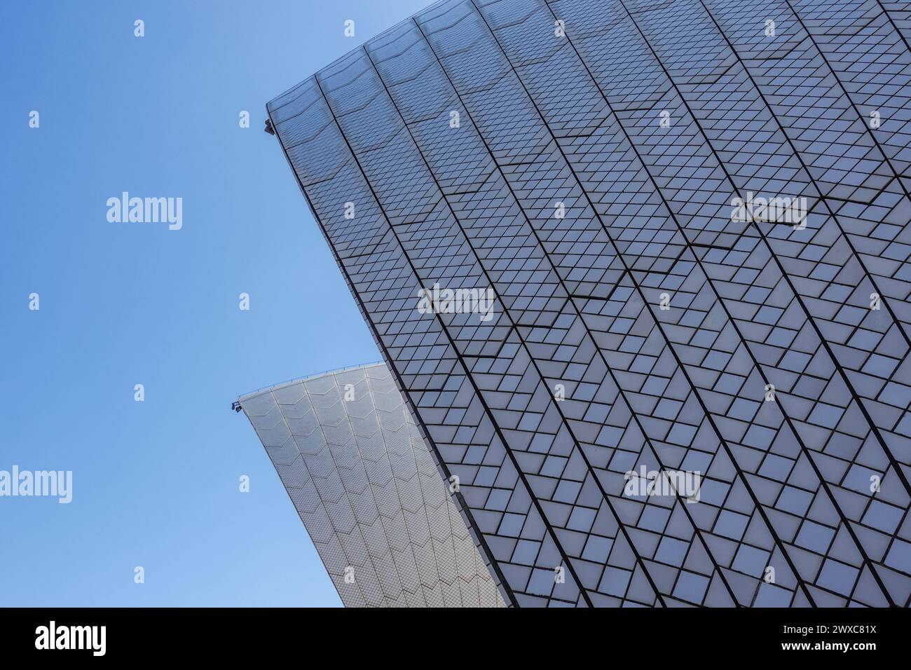 Close up of the exterior of the Sydney Opera House features iconic ...