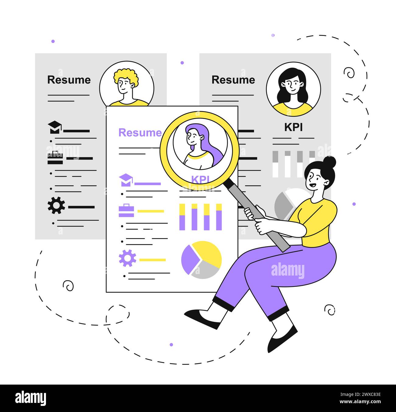 KPI HR specialist vector linear Stock Vector Image & Art - Alamy
