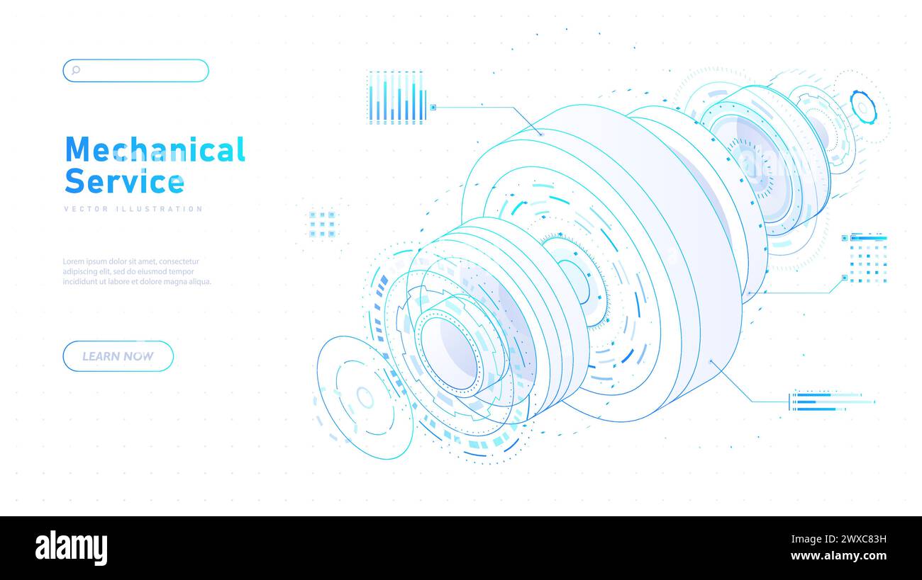 Mechanical service white poster vector Stock Vector Image & Art - Alamy