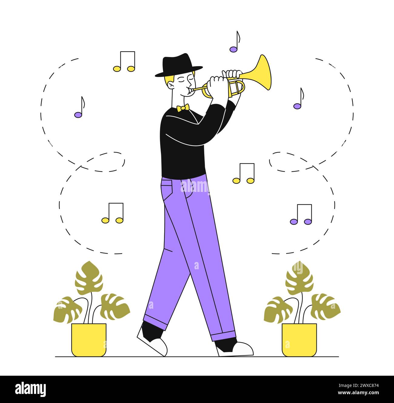 Man playing trumpet vector simple Stock Vector Image & Art - Alamy