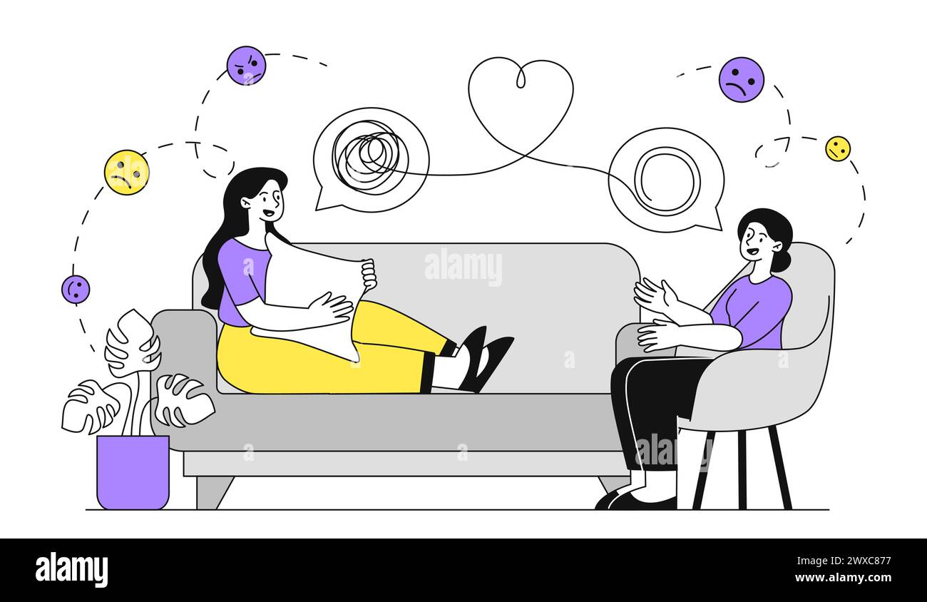 Psychologist with client vector doodle Stock Vector Image & Art - Alamy